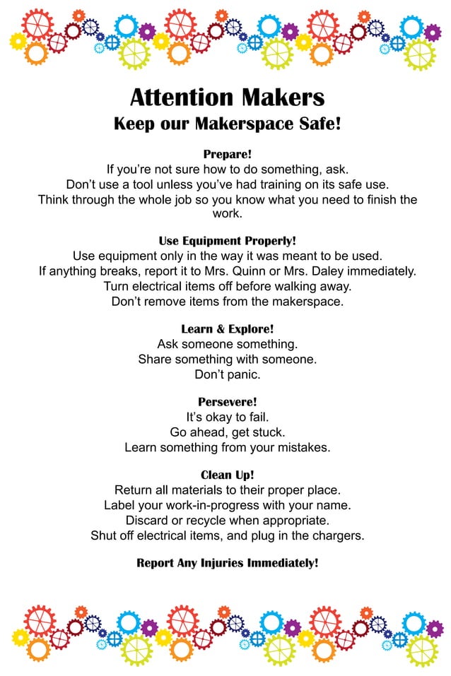 Makerspace Safety Poster | PDF
