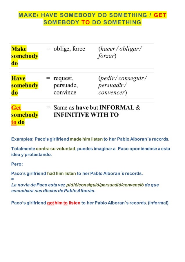 Make somebody do something | DOCX