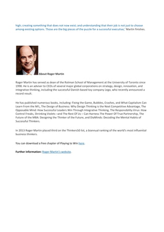 Make the right choices to create a winning strategy by Kenneth ...
