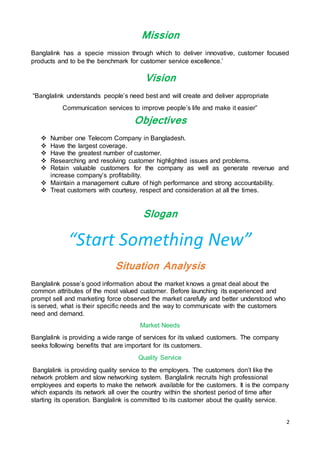 Maketing report on banglalink | PDF