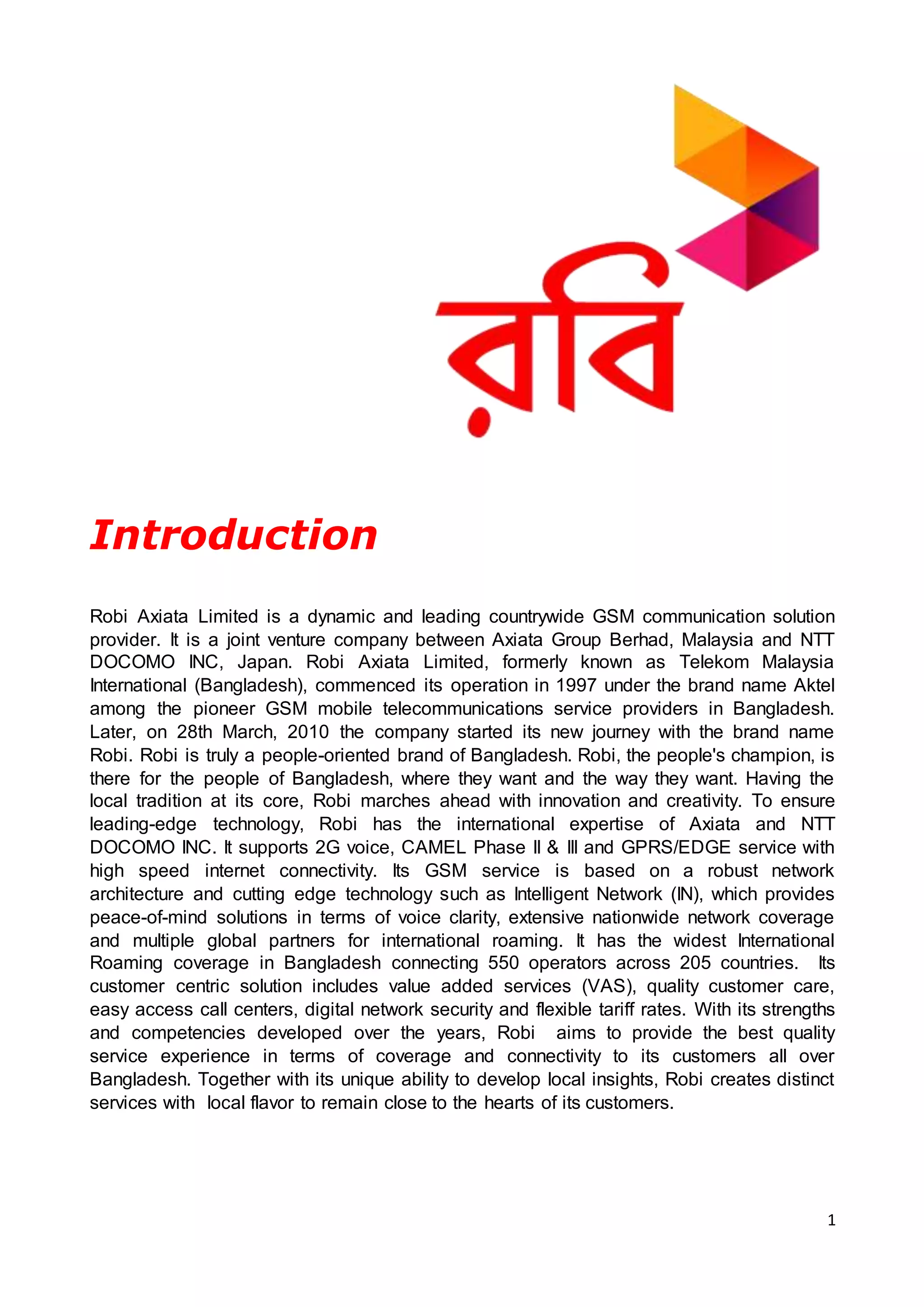 Maketing report on robi | DOCX