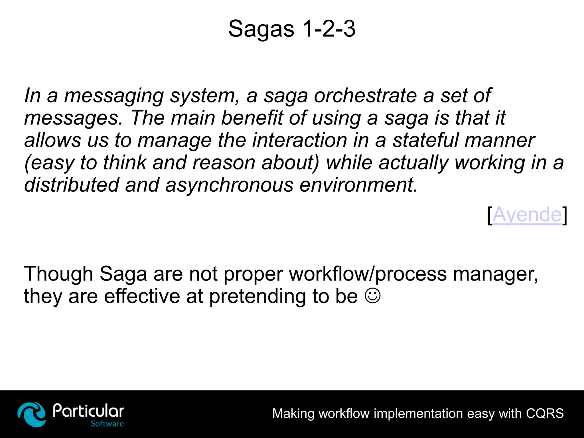 Making workflow implementation easy with CQRS | PPTX