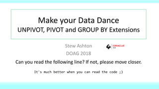 Make your data dance: PIVOT and GROUP BY in Oracle SQL | PPT