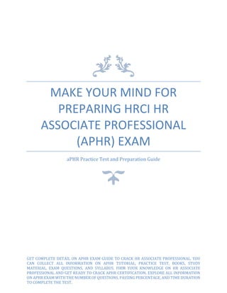 Make your mind for preparing hrci hr associate professional (a phr ...
