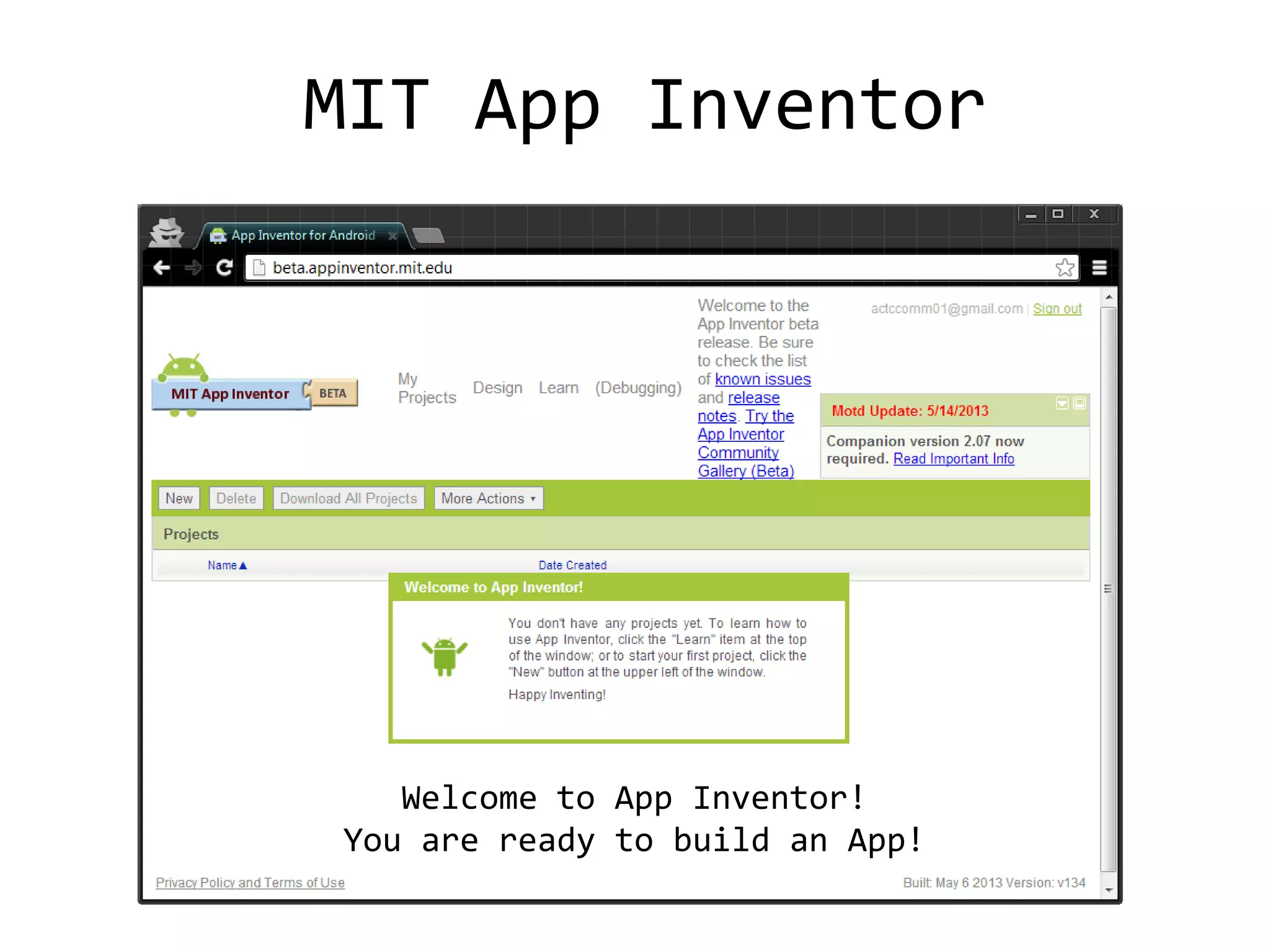 ACTC 2013 - Connecting to MIT App Inventor | PPT