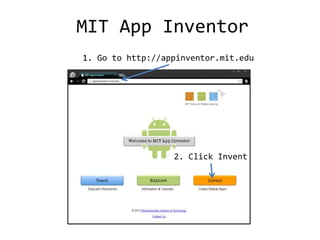 ACTC 2013 - Connecting to MIT App Inventor | PPTX