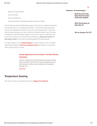Make your own temperature controller with an arduino | PDF