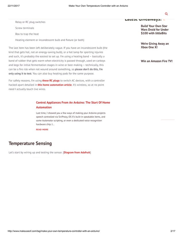 Make Your Own Temperature Controller With An Arduino Pdf