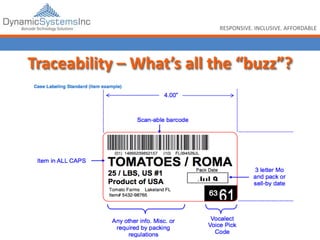 Make your traceability system work for you | PPT
