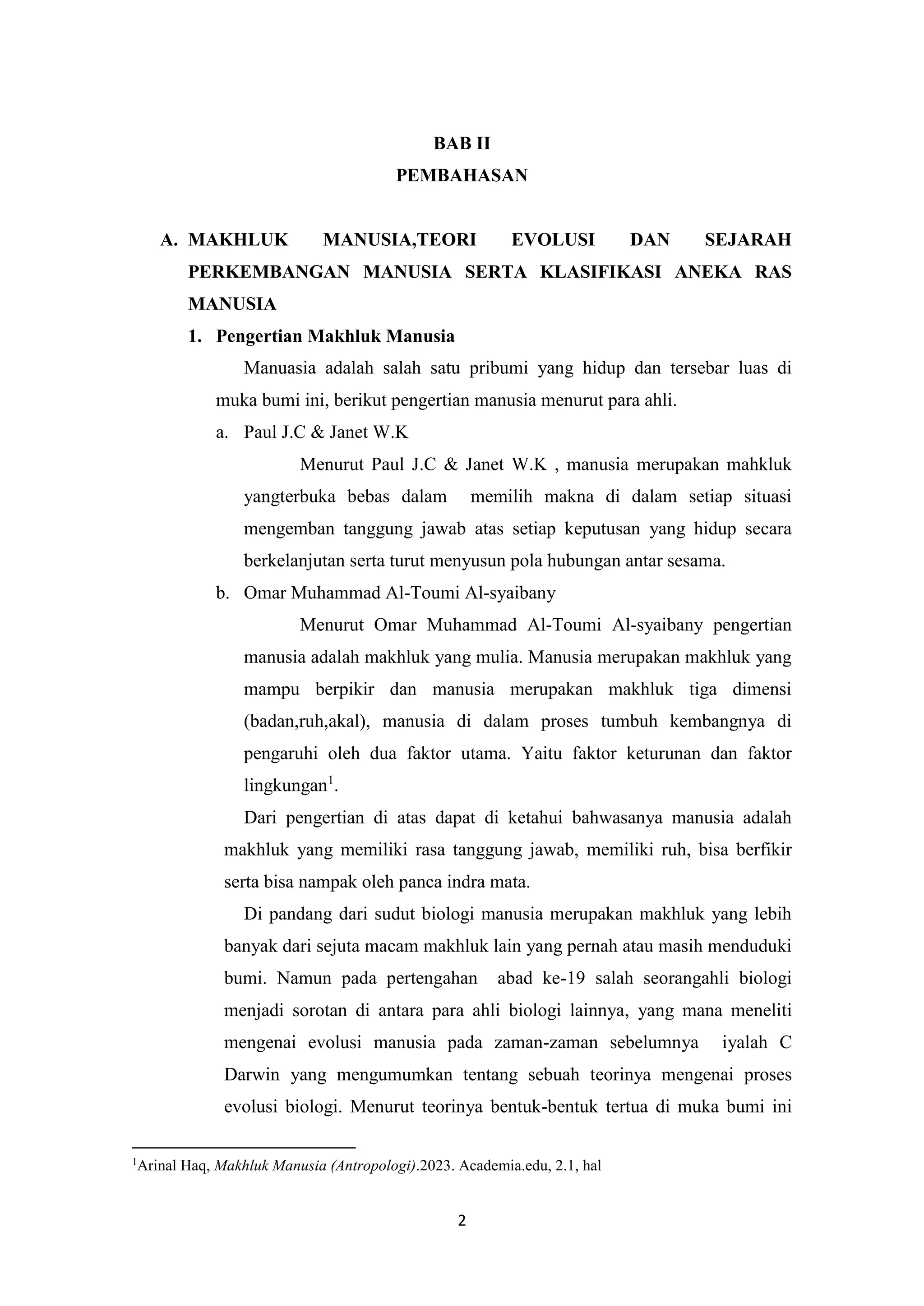 Makhluk Manusia Teori Evolusi dan Sejarah Perkembangan Manusia Serta ...