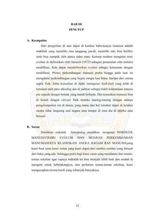 Makhluk Manusia Teori Evolusi dan Sejarah Perkembangan Manusia Serta ...