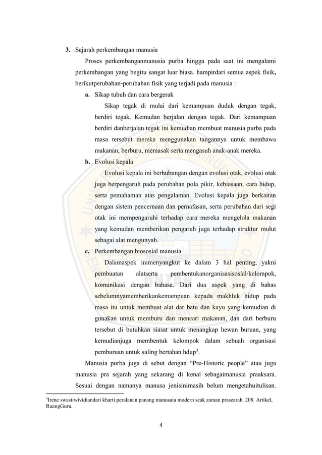 Makhluk Manusia Teori Evolusi dan Sejarah Perkembangan Manusia Serta ...