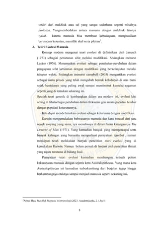 Makhluk Manusia Teori Evolusi dan Sejarah Perkembangan Manusia Serta ...