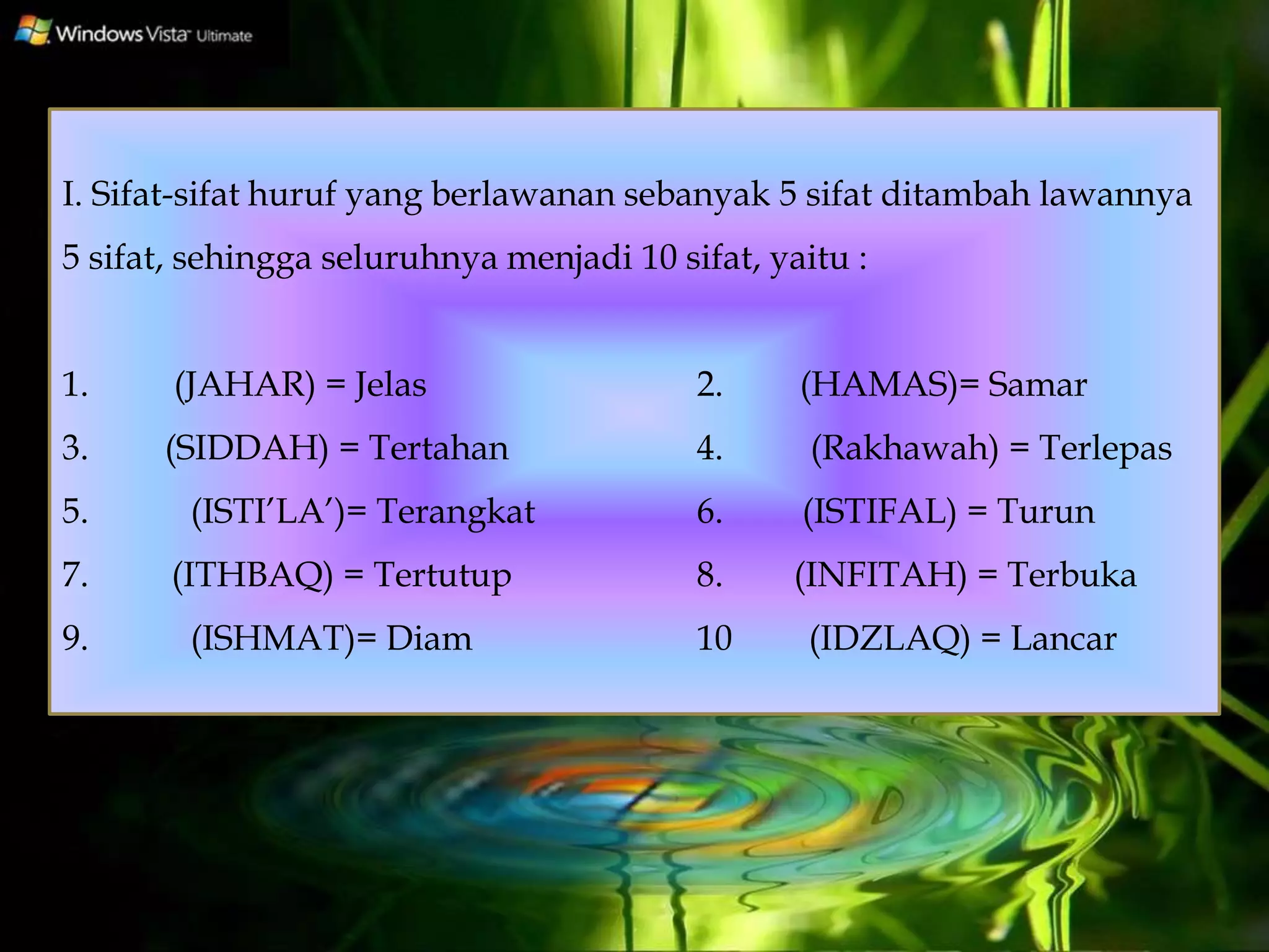 Makhorijul Huruf dan Sifatul Huruf | PPTX