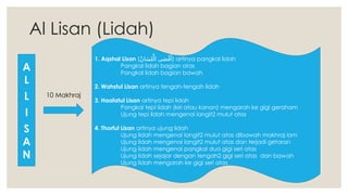 Belajar Makhraj Huruf dengan metode ummi | PPTX