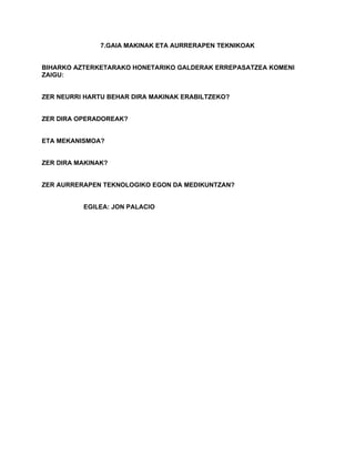 Makinak eta aurrerapen teknikoak | DOC