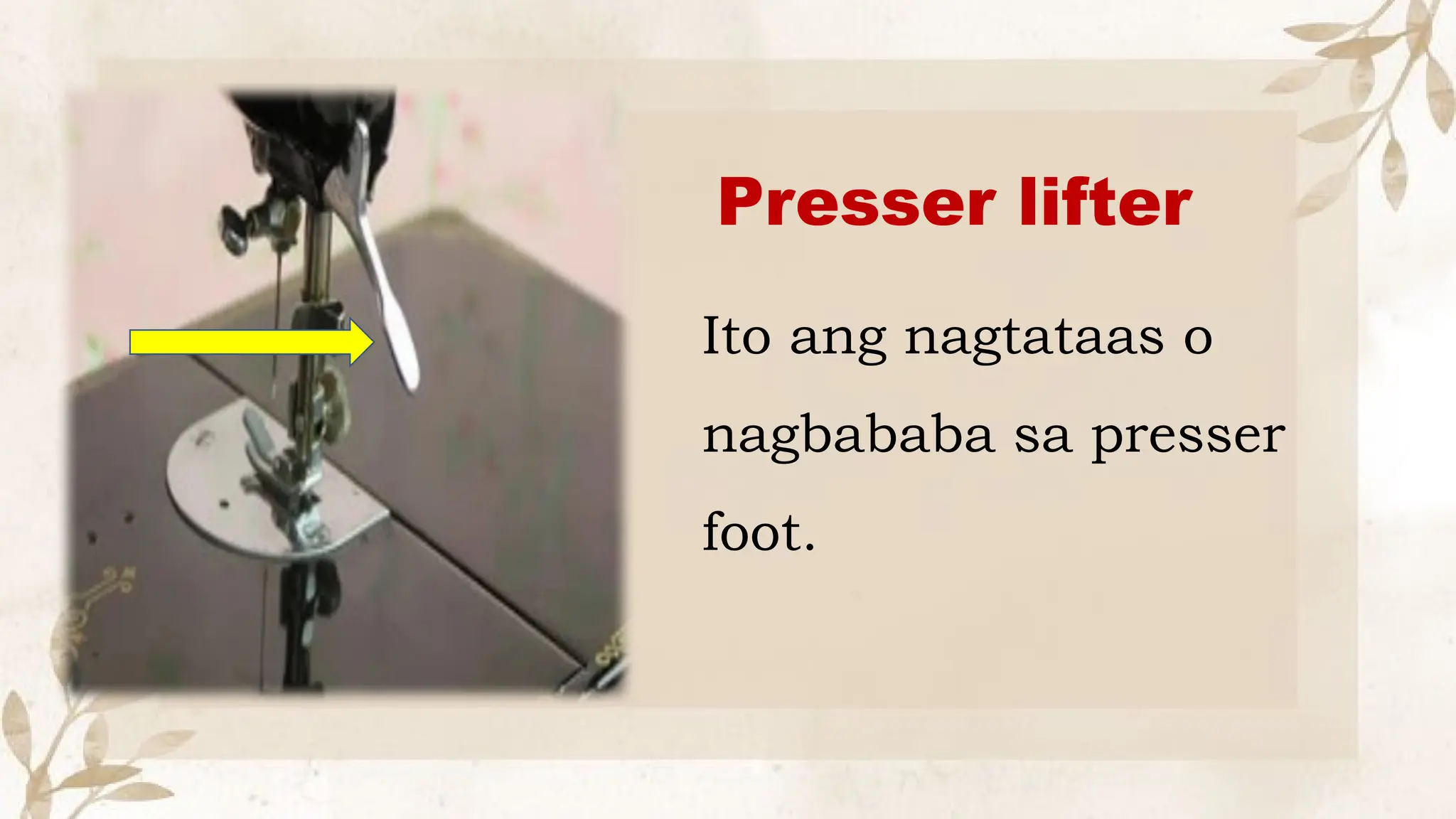 gamit sa pananahi at makinang de pedal.ppt..pptx