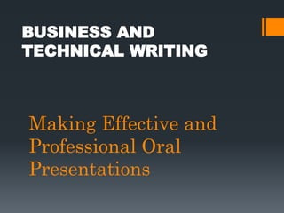 Effective Business and oral presentation | PPT