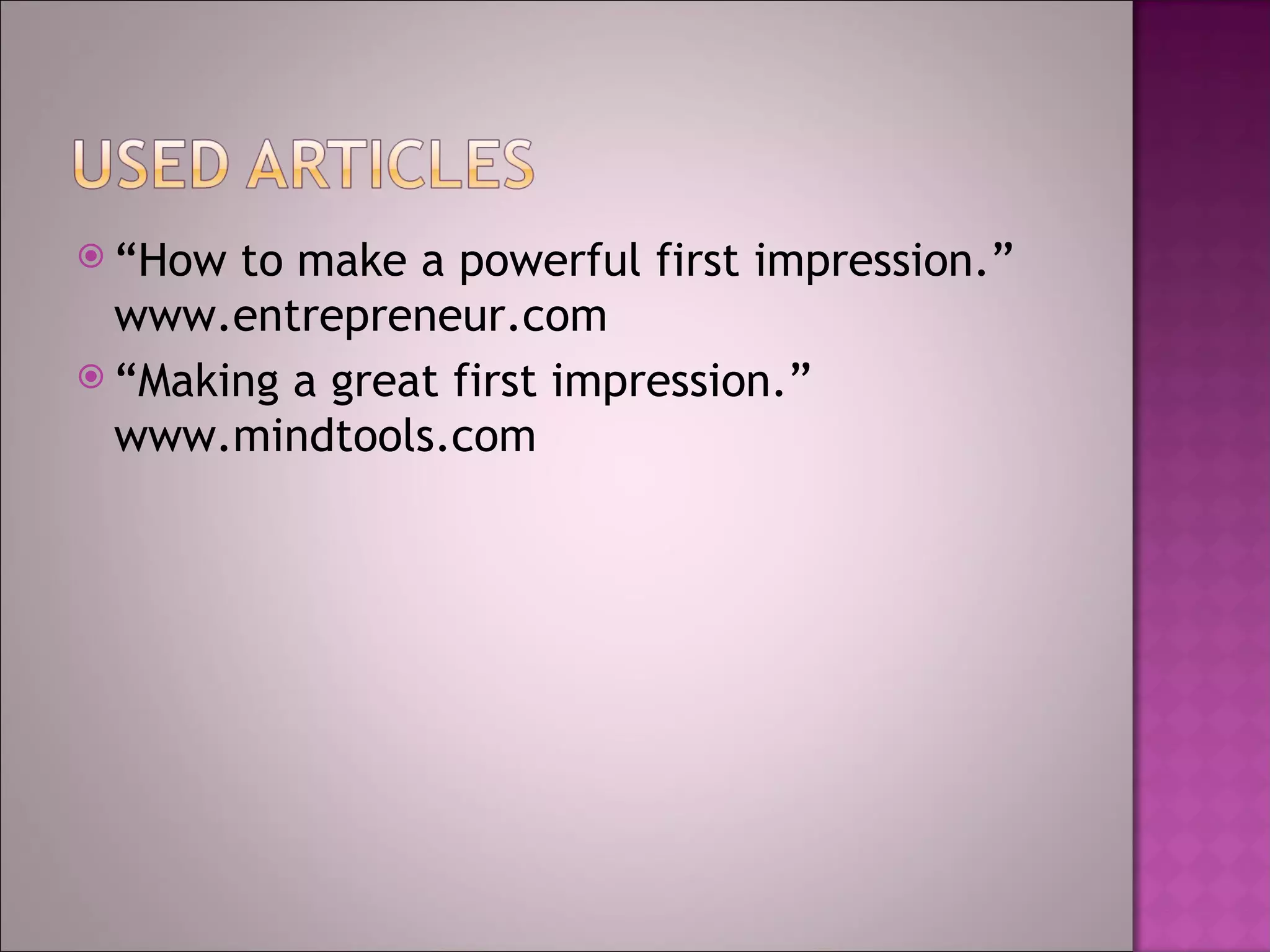 Making a great first impression | PPT