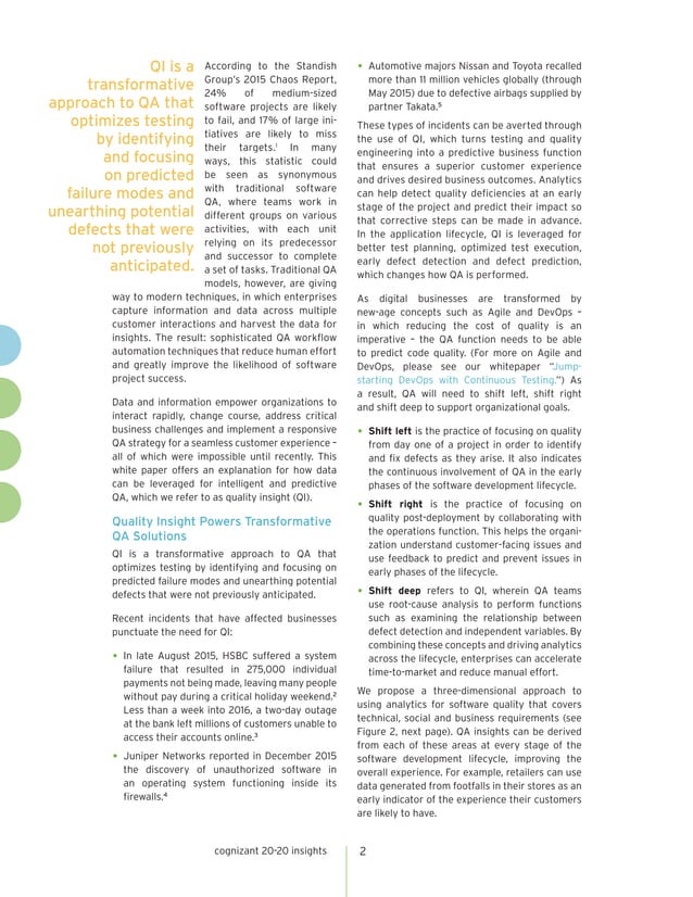 Making a Quantum Leap with Continuous Analytics-Based QA | PDF