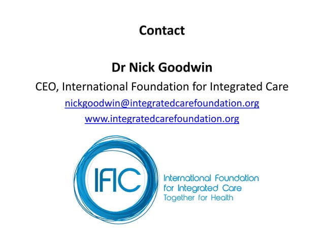 Nick Goodwin: making a success of care co-ordination | PPT