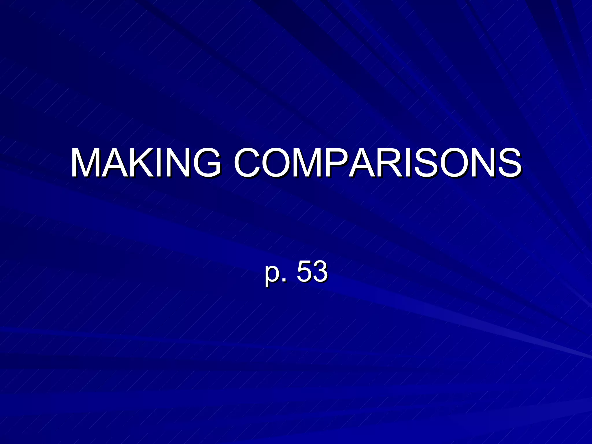 Making Comparisons Power Point | PPT