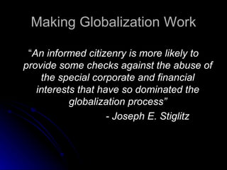 Making Globalization Work Preface | PPT | Business | Business and Finance