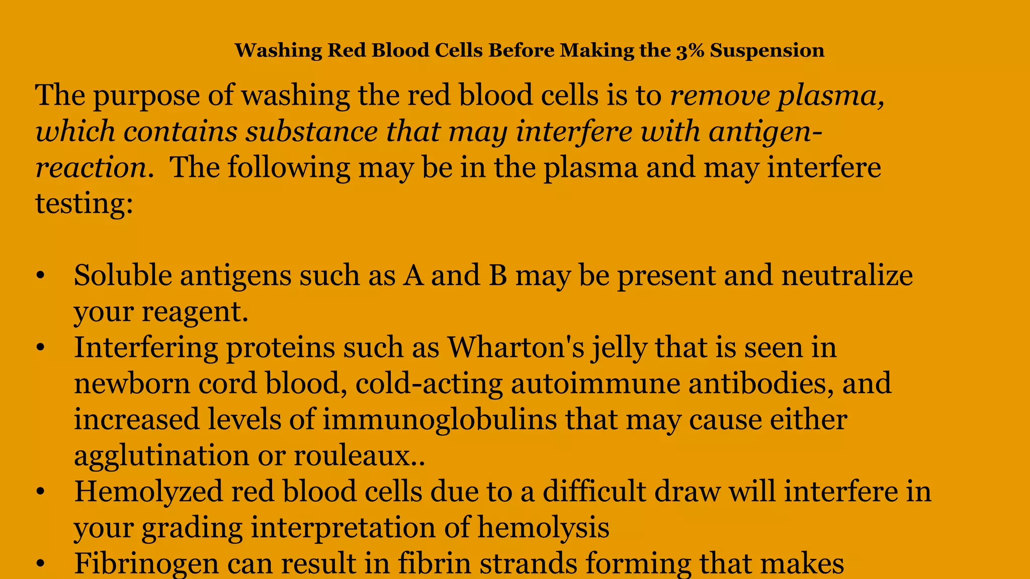 Making a 3 5% rbc suspension | PPTX