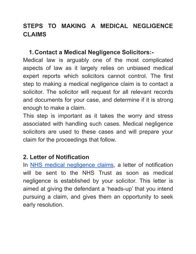 Medical Negligence Claims - Medical Negligence | PDF Medical Negligence Claims - Medical Negligence | PDF