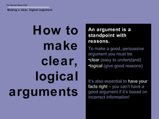 Burnet News Club resource - Making a clear logical argument | PPT