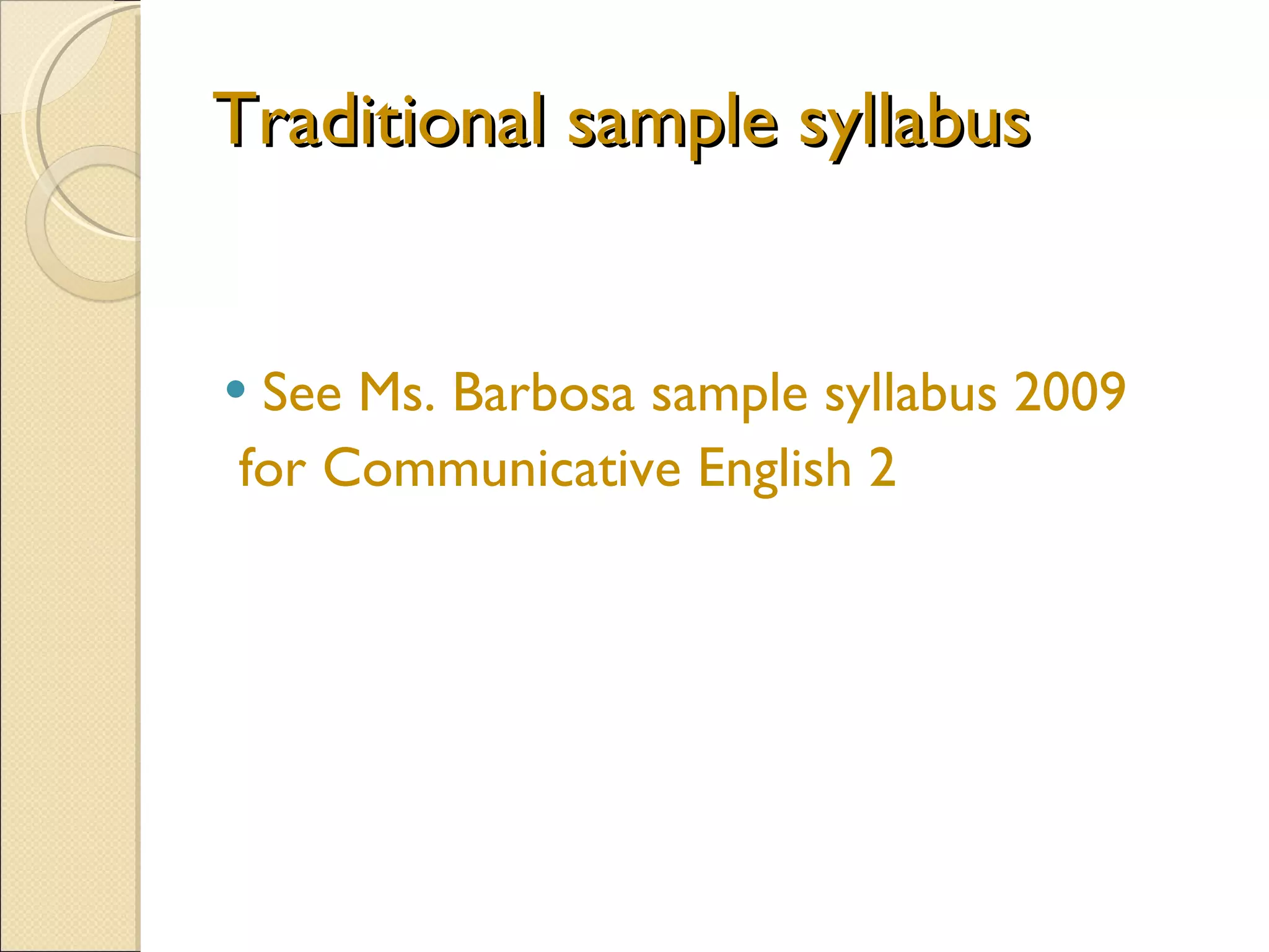 Competency-Based Syllabus Structure and Priorities | PPT