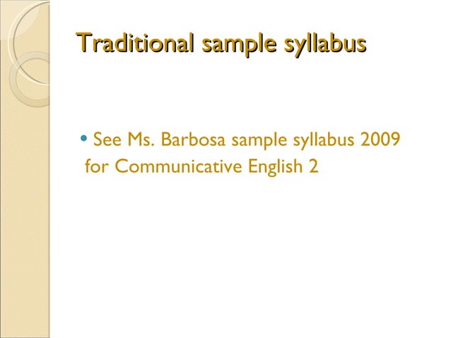 Competency-Based Syllabus Structure and Priorities | PPT