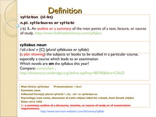 Competency-Based Syllabus Structure and Priorities | PPT
