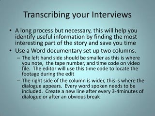 Making a documentary | PPTX