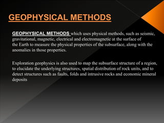 Geological mapping in Exploration Geology( surface and subsurface) | PPTX