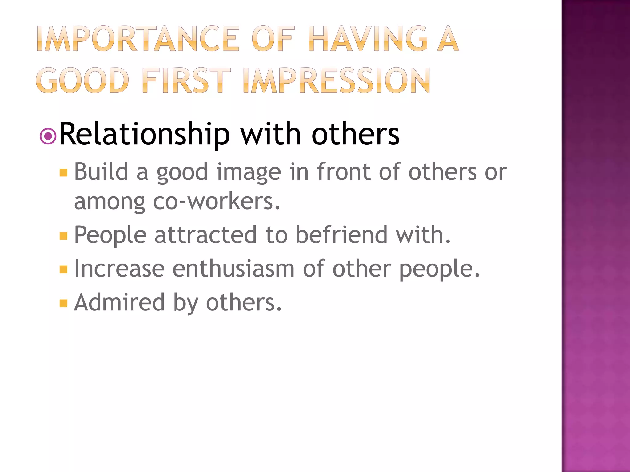 Making a good first impression | PPTX