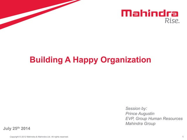 Building A Happy Organization | PPT