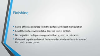 Making and curing concrete test specimens in the field | PPTX