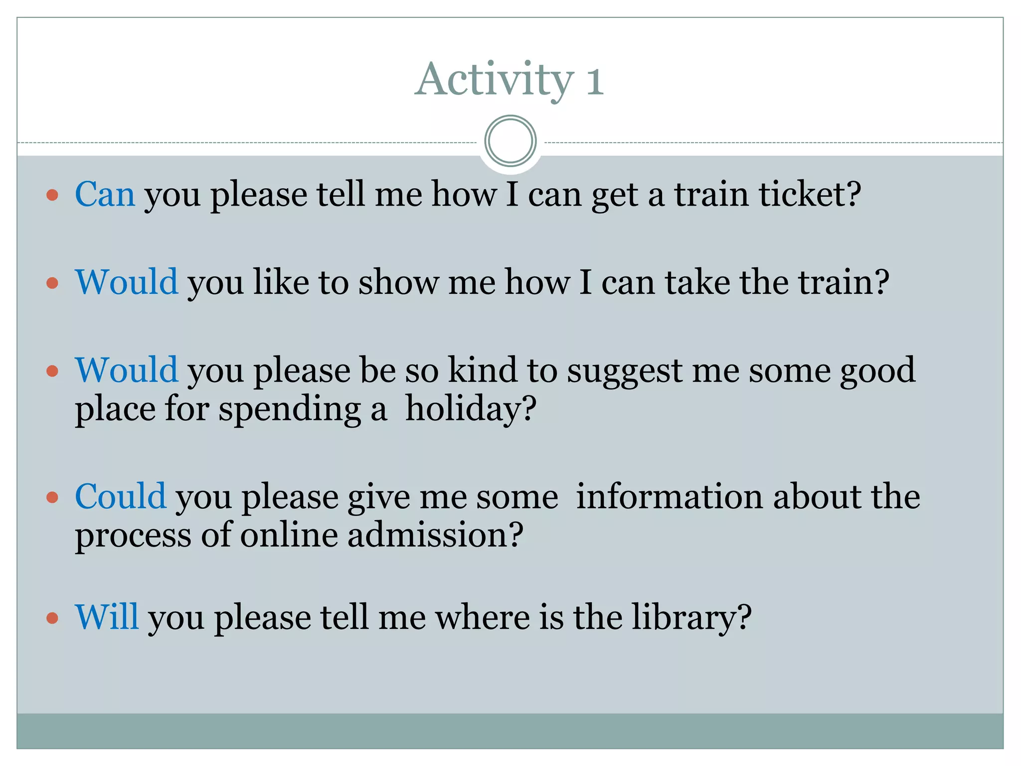 Making and responding to request | PPTX