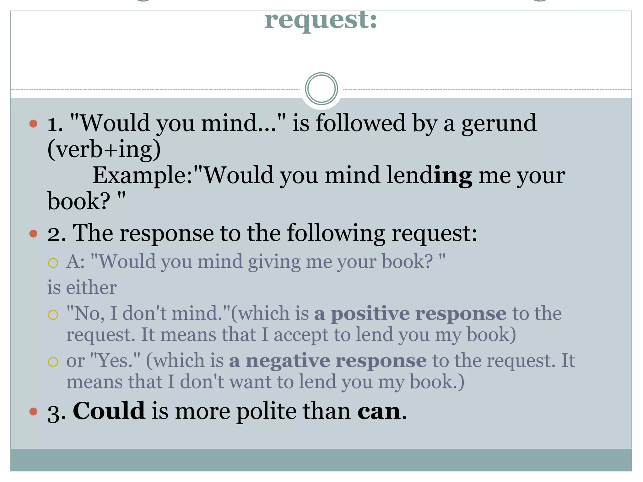 Making and responding to request | PPTX