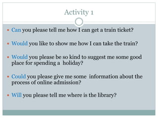 Making and responding to request | PPTX
