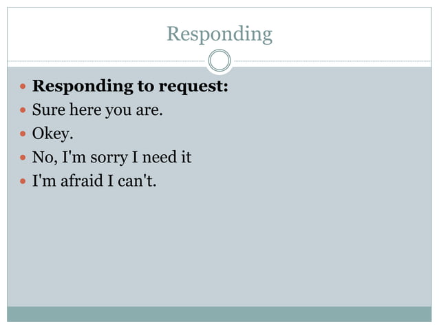 Making and responding to request | PPTX