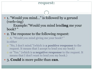 Making and responding to request | PPTX