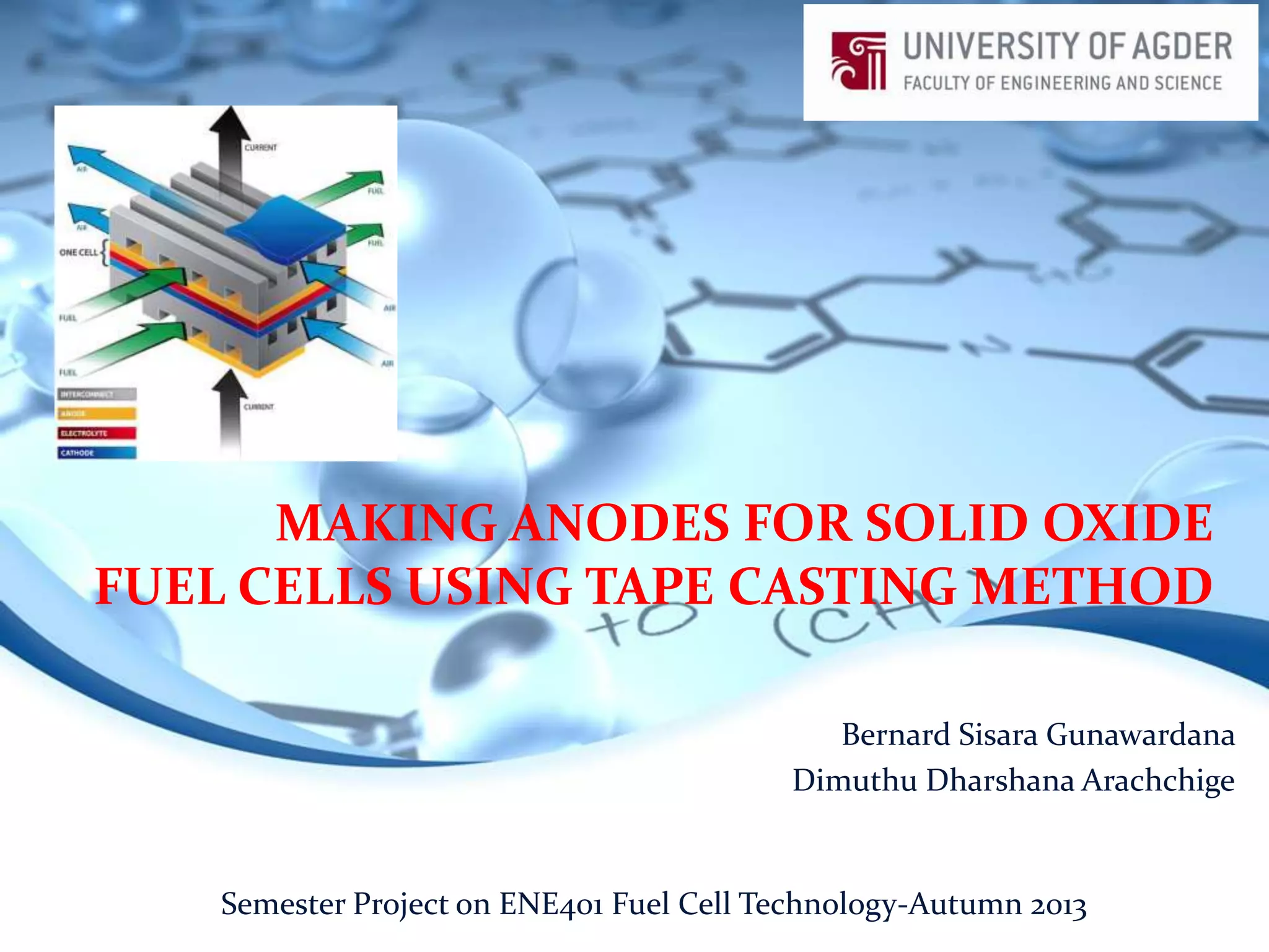 Making anodes for solid oxide fuel cells Dimuthu Dharshana Kodippili ...