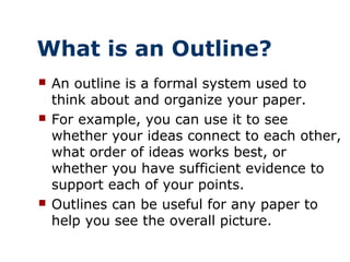 Making an outline | PPT