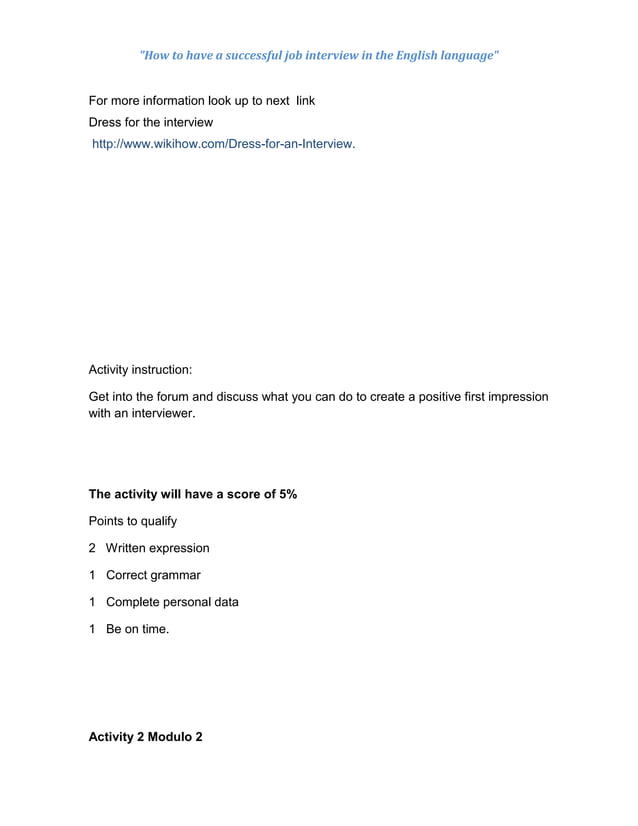 Making a positive first impression. | DOCX