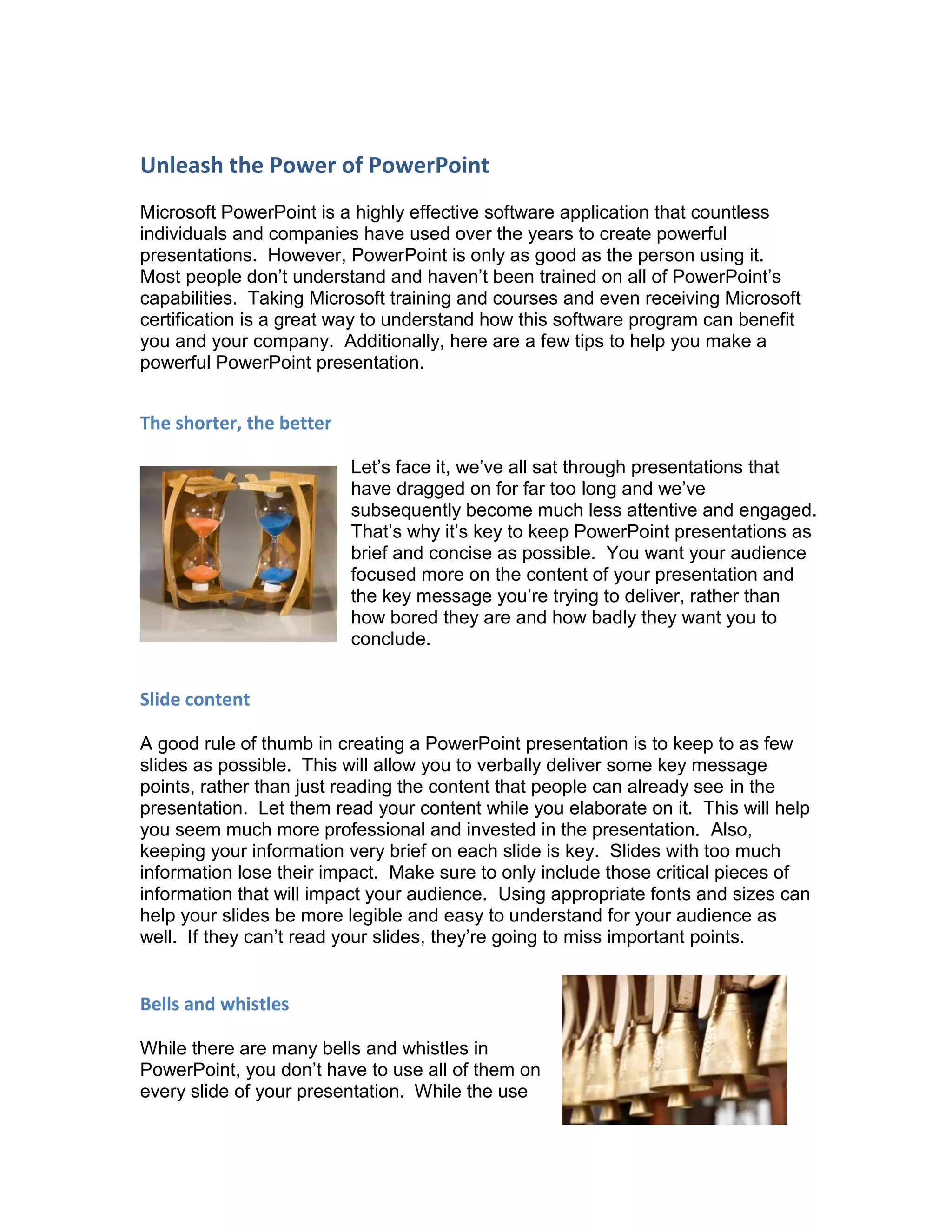 Making a powerful power point presentation | PDF