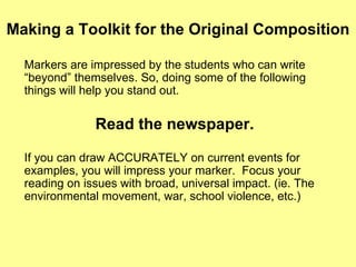 Making a toolkit for the original composition | PPT