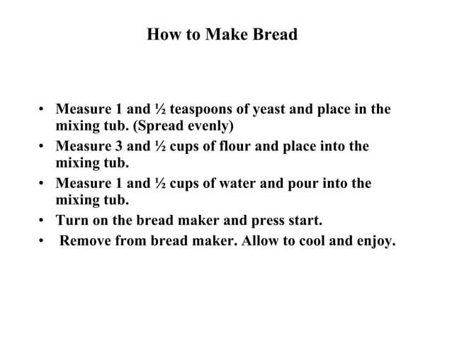 Making Bread | PPT