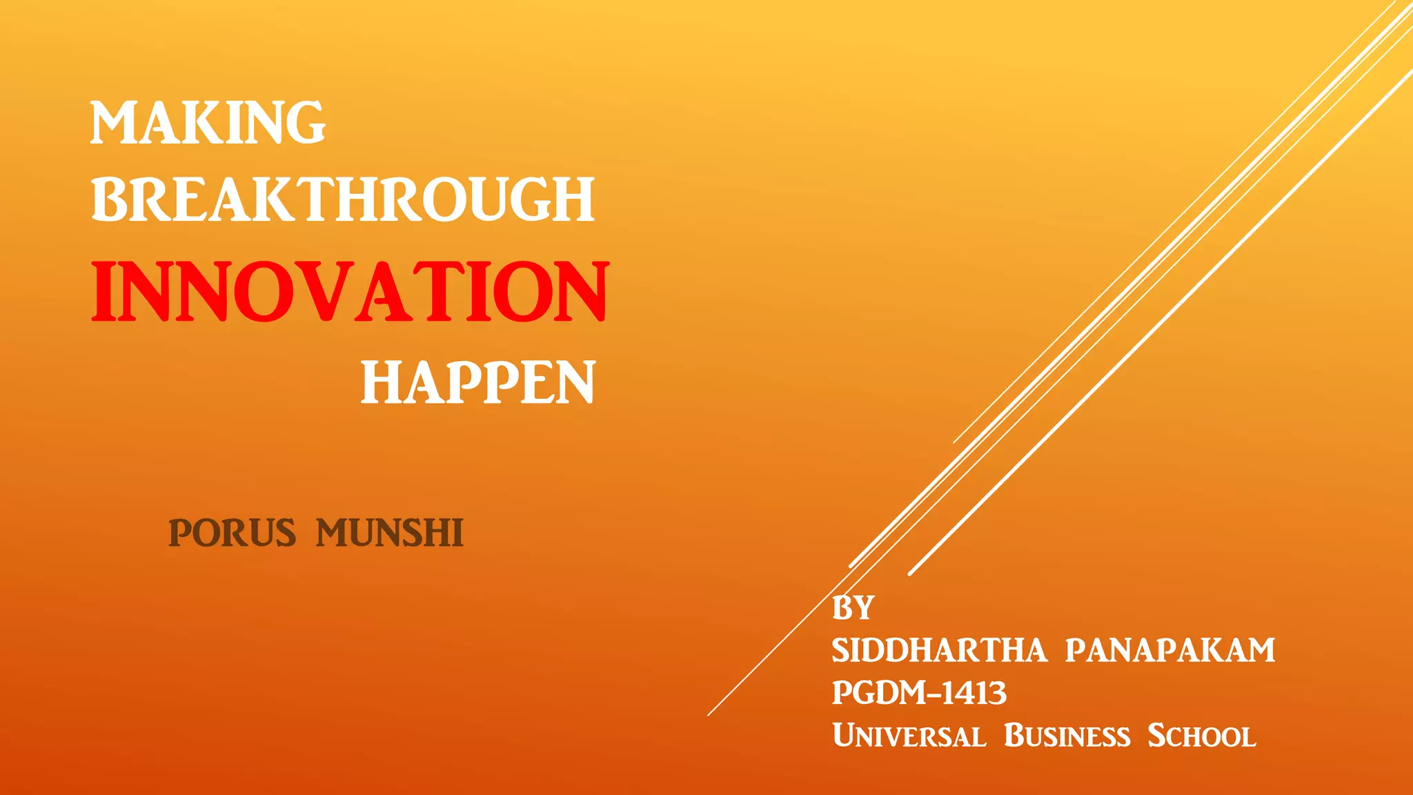 Making breakthrough innovation happen | PDF